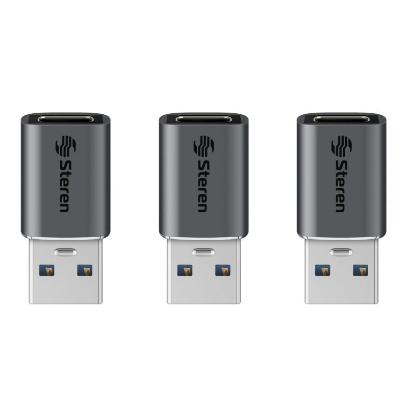 3 adaptadores jack USB C a plug USB 3.0 Steren Tienda e